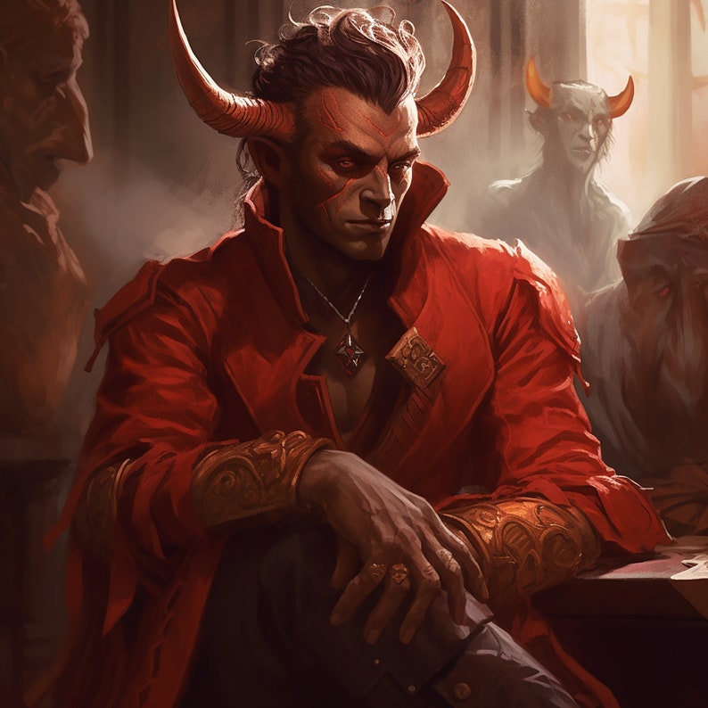 Male Tiefling Warlock Portraits 12-pack Dungeons & Dragons - Etsy