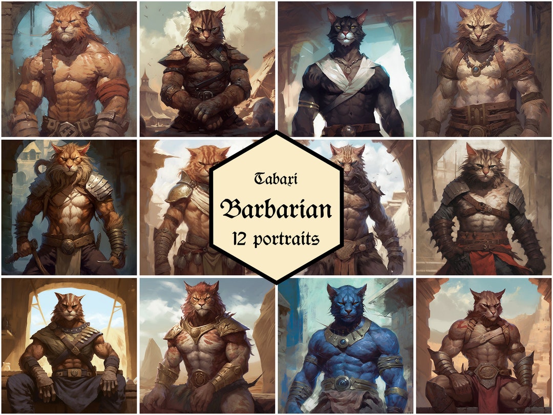 Tabaxi Barbarian Portraits | 12-pack | Dungeons & Dragons - Etsy
