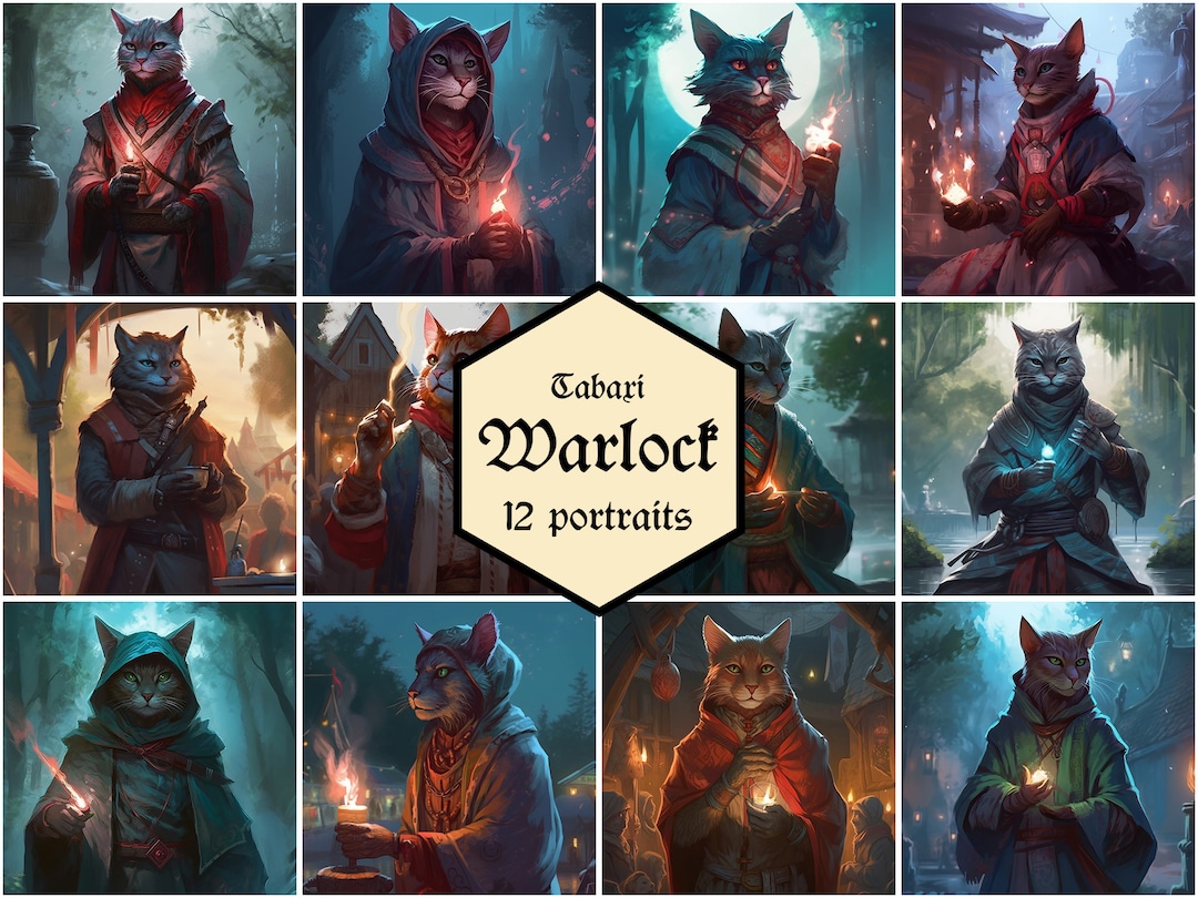 Tabaxi Warlock Portraits | 12-pack | Dungeons & Dragons - Etsy