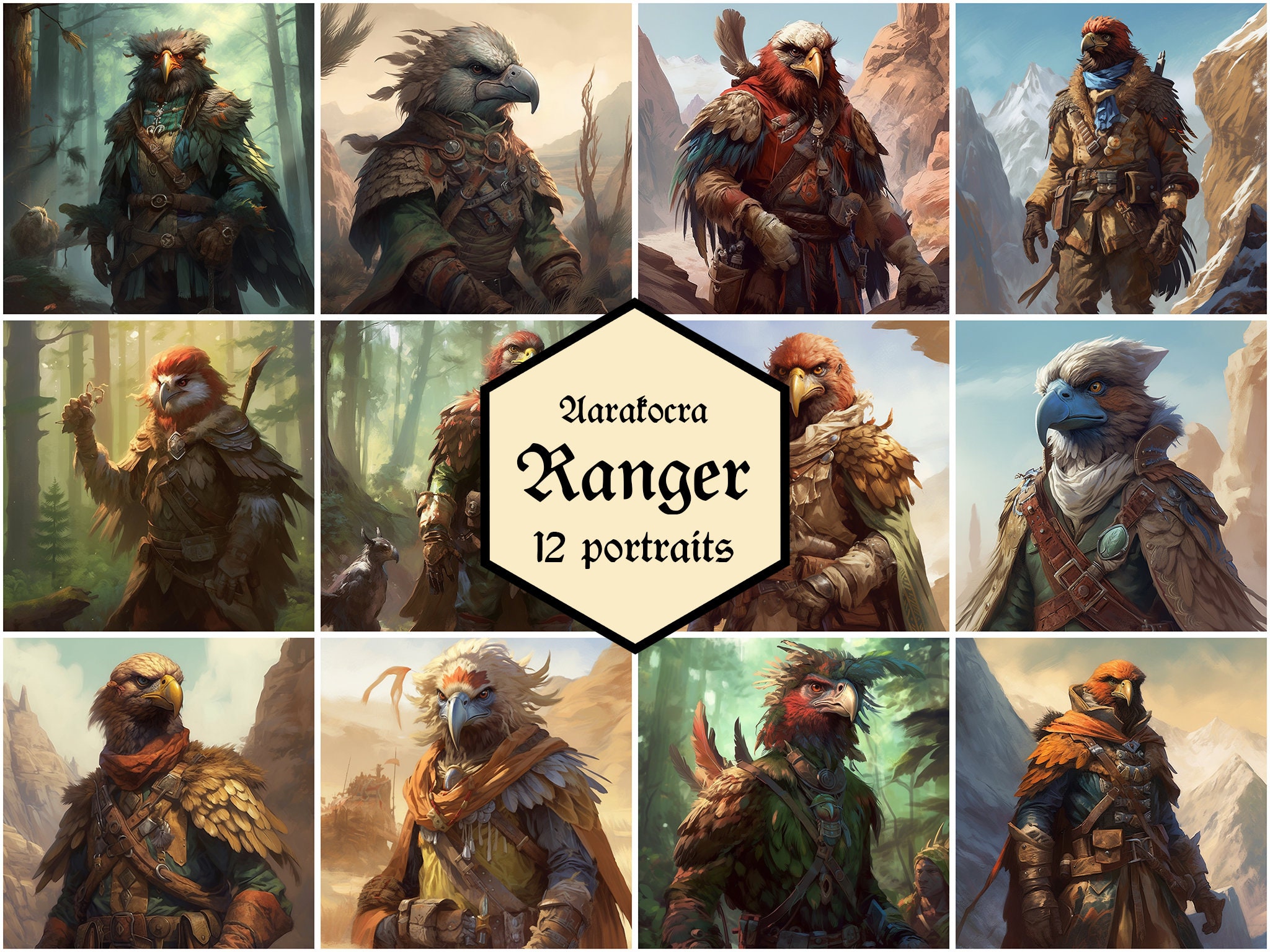Aarakocra Ranger Portraits | 12-pack | Dungeons & Dragons - Etsy