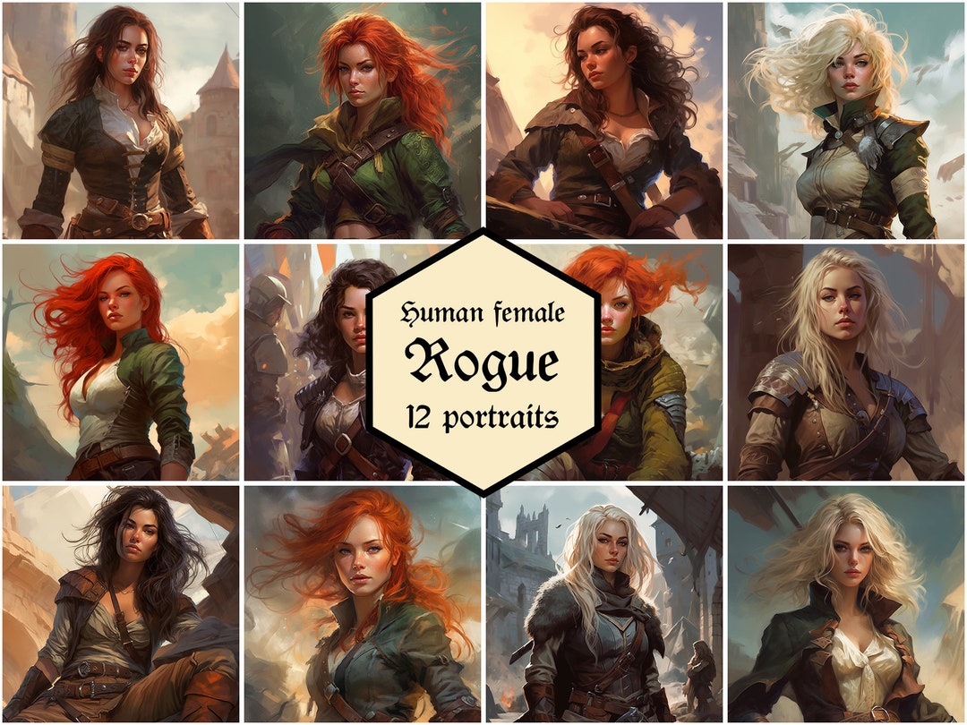 Female Human Rogue Portraits | 12-pack | Dungeons & Dragons - Etsy