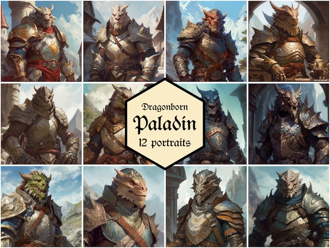 Dragonborn Paladin Portraits | 12-pack | Dungeons & Dragons - Etsy
