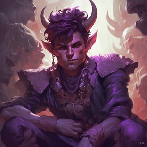 Male Tiefling Warlock Portraits | 12-pack | Dungeons & Dragons - Etsy