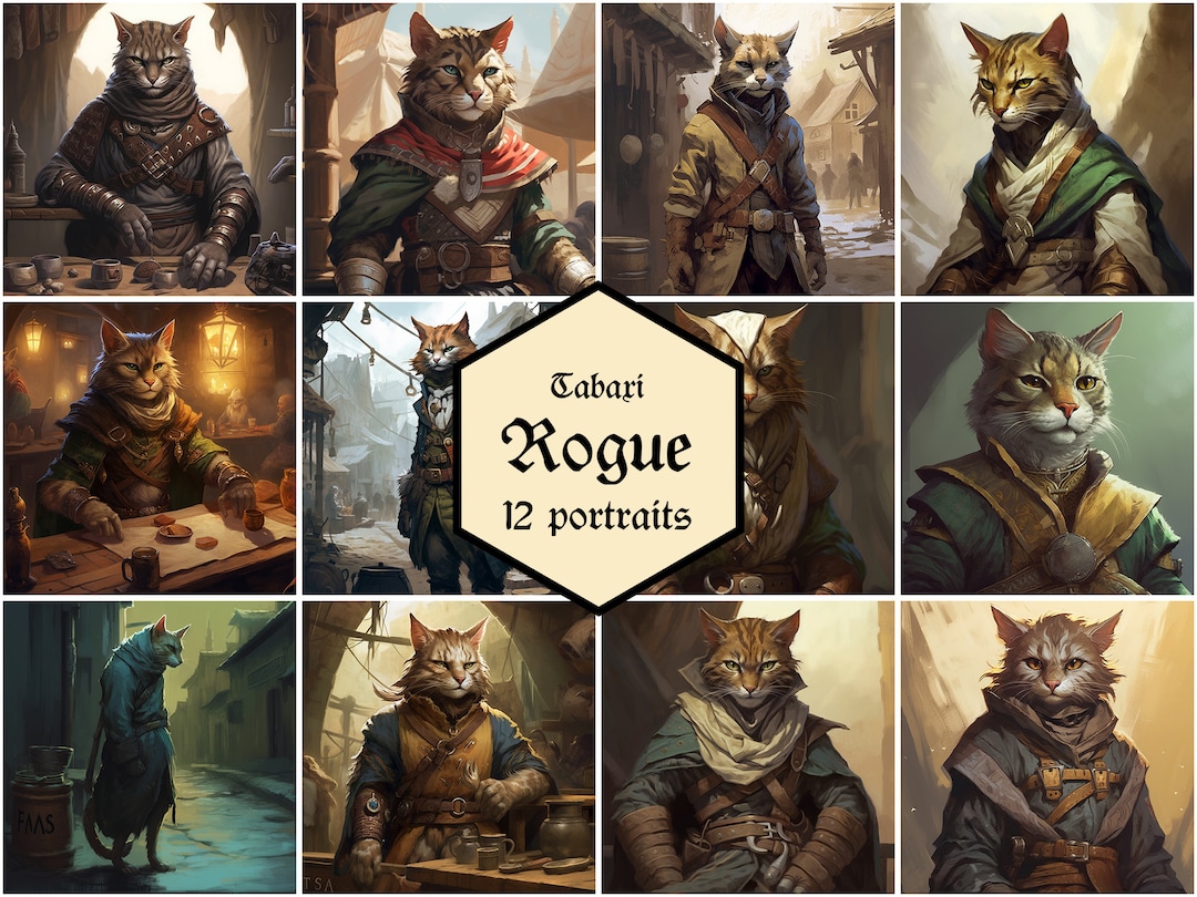 Tabaxi Rogue Portraits | 12-pack | Dungeons & Dragons - Etsy
