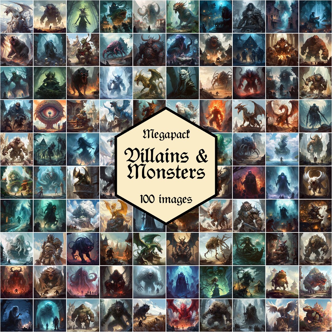 Monsters and Villains Npcs | 100 Image Megapack | Dungeons and Dragons ...