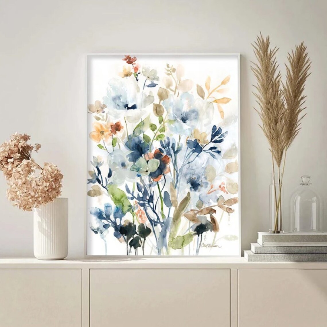 Watercolour Flowers Boho Botanical Plant Nature Wall Art Prints Posters ...