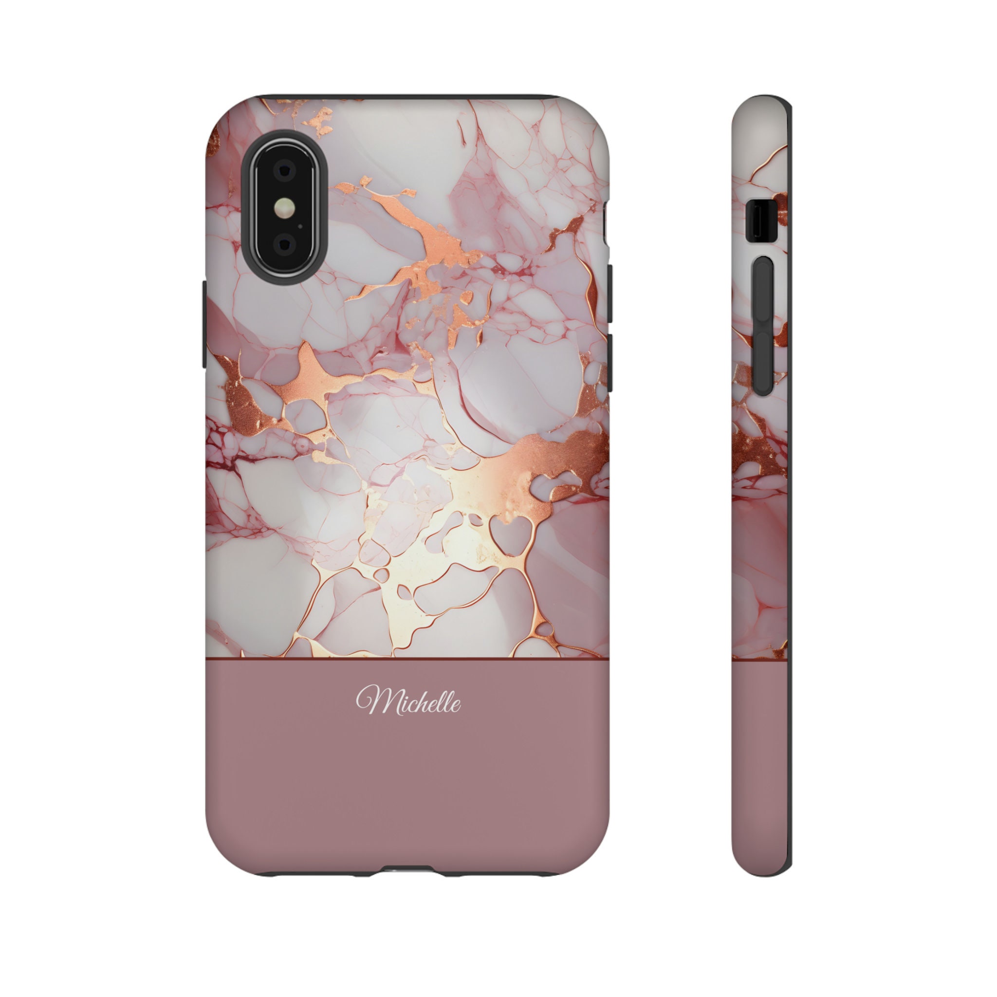 Mauve Marble iPhone Case, Mauve Samsung Phone Case, Marbled Name Phone ...