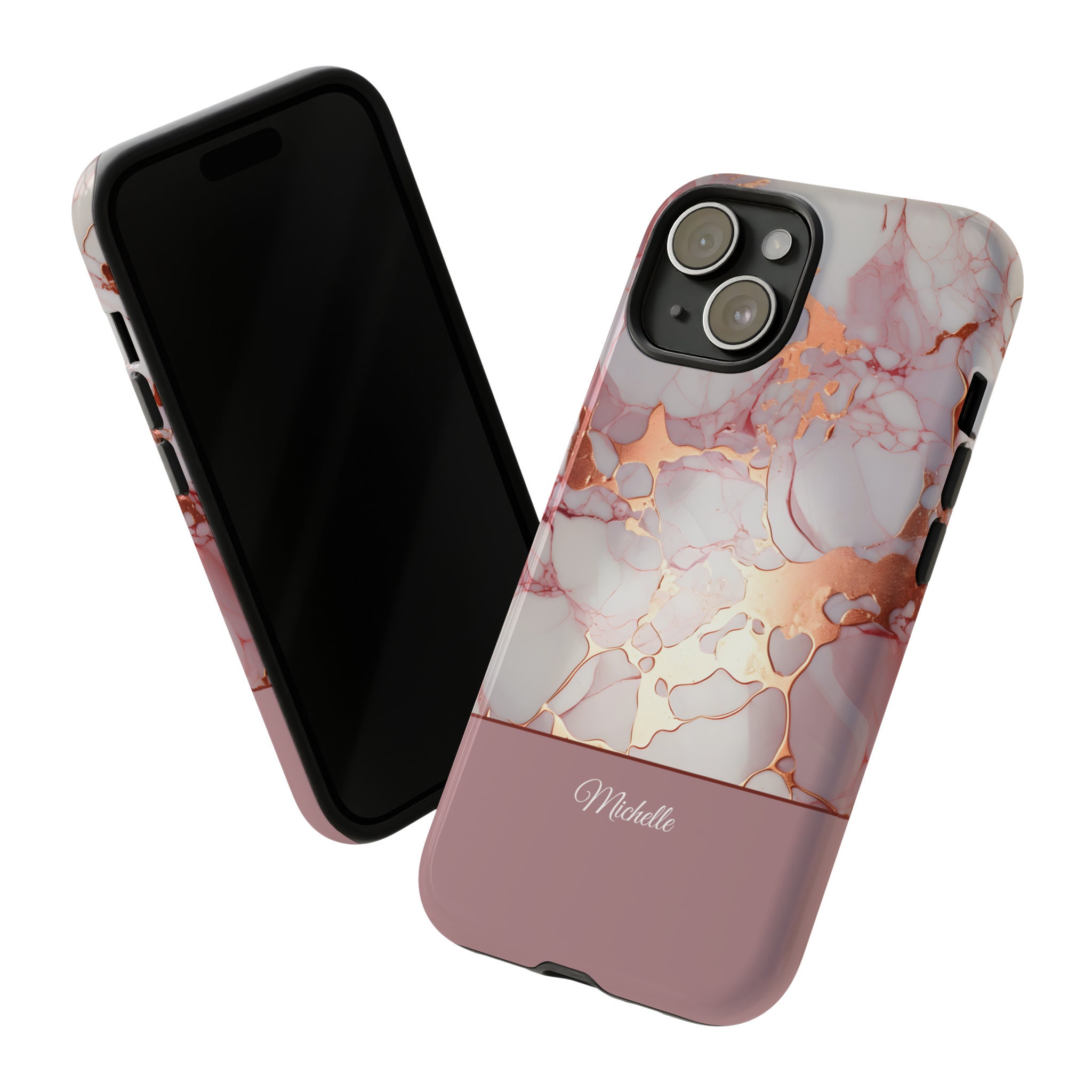 Mauve Marble iPhone Case, Mauve Samsung Phone Case, Marbled Name Phone ...