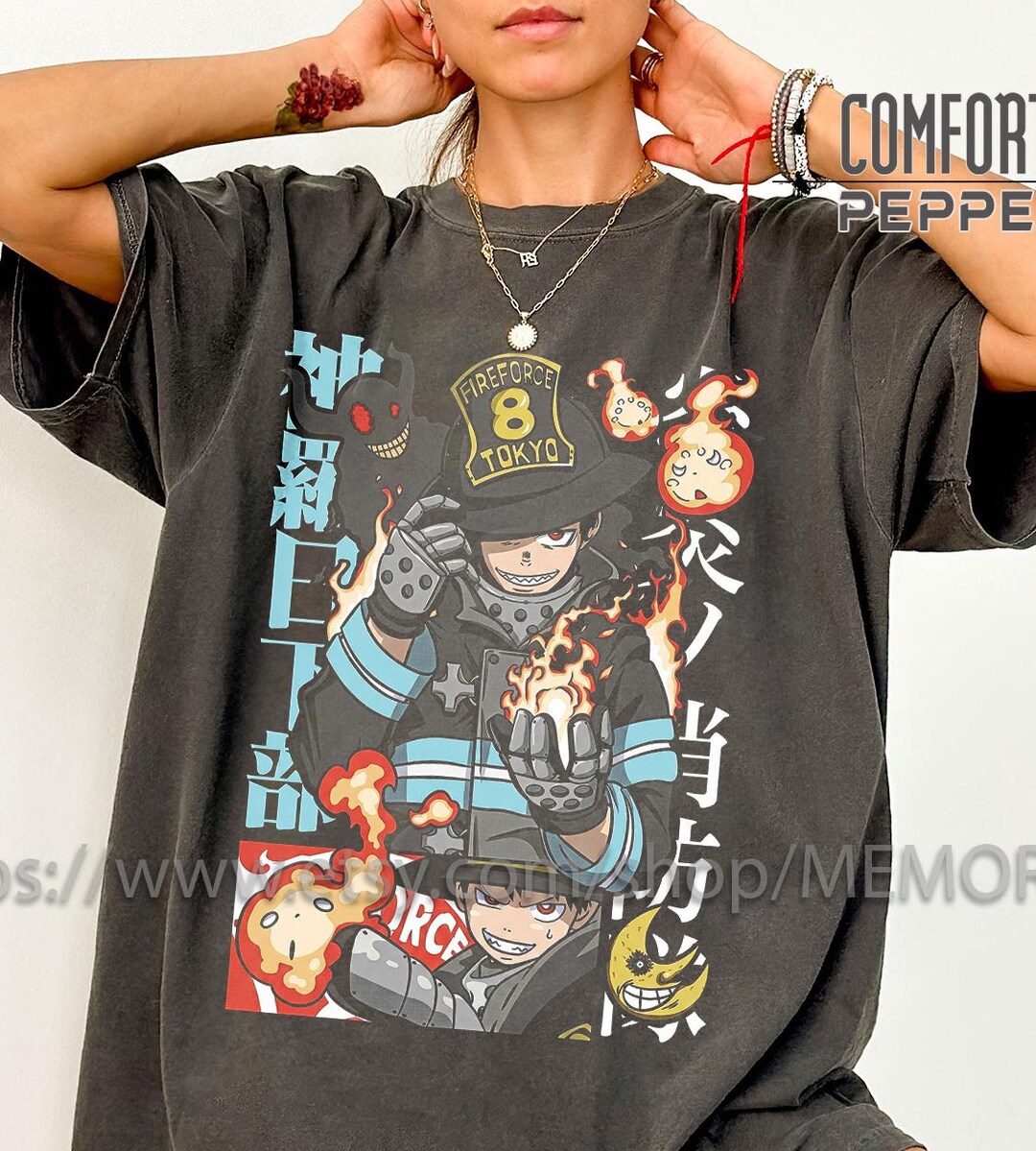Vintage Anime Firefighter Shirt, Retro 90s Graphic Tee, Japanese Fire ...