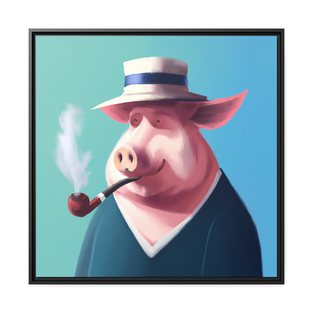 Napoleon the Giant Pig Frame Matte Canvas 32x32 - Etsy