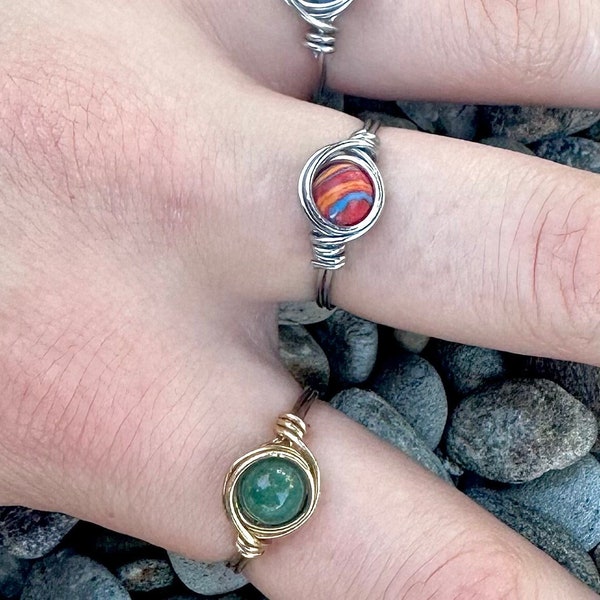 Wire Wrap Rings - Etsy