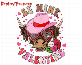Heifer Valentine Png, Highland Cow Valentine Png, Valentine Day Country ...