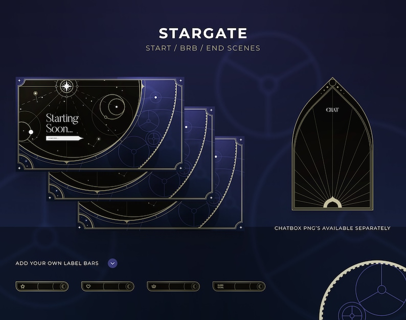 Stargate: Steampunk, Starry Themed Stream Graphics for Twitch Streams ...