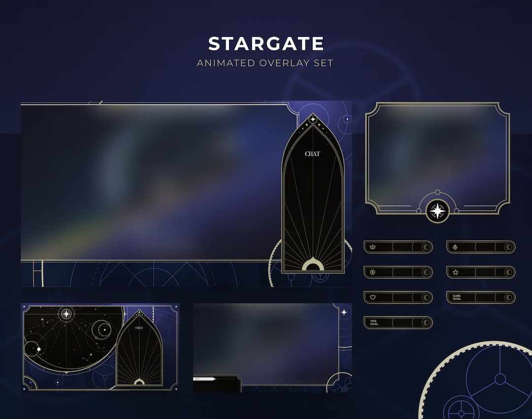 Stargate: Steampunk, Starry Themed Overlay Set for Twitch Streams - Etsy