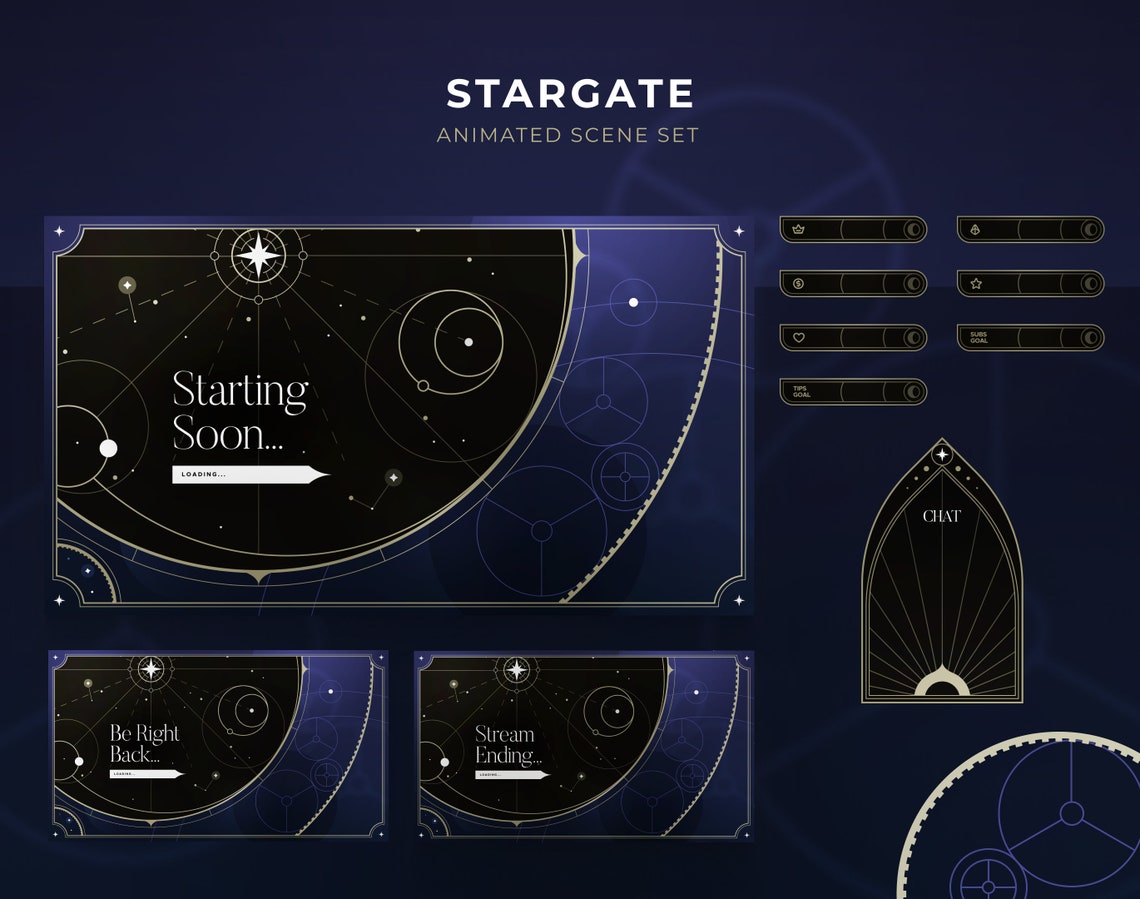 Stargate: Steampunk, Starry Themed Scene Set for Twitch Streams - Etsy