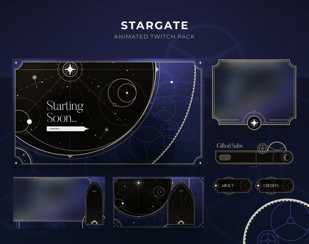 Stargate: Steampunk, Starry Themed Stream Graphics for Twitch Streams ...