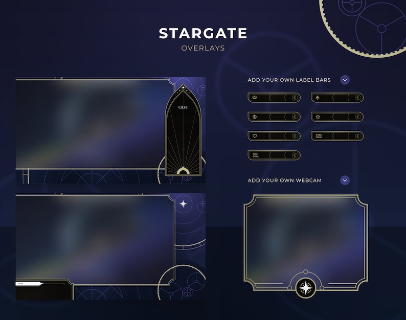 Stargate: Steampunk, Starry Themed Stream Graphics for Twitch Streams ...