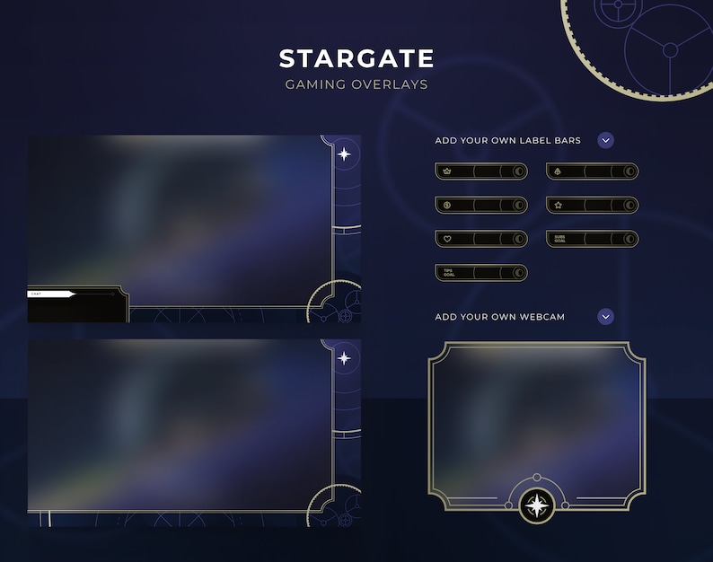 Stargate: Steampunk, Starry Themed Overlay Set for Twitch Streams - Etsy