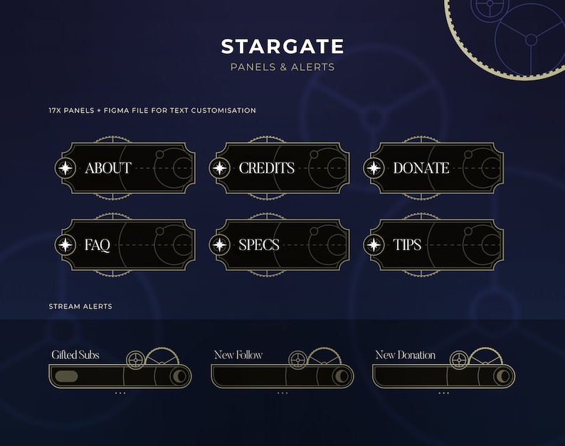 Stargate: Steampunk, Starry Themed Stream Graphics for Twitch Streams - Etsy