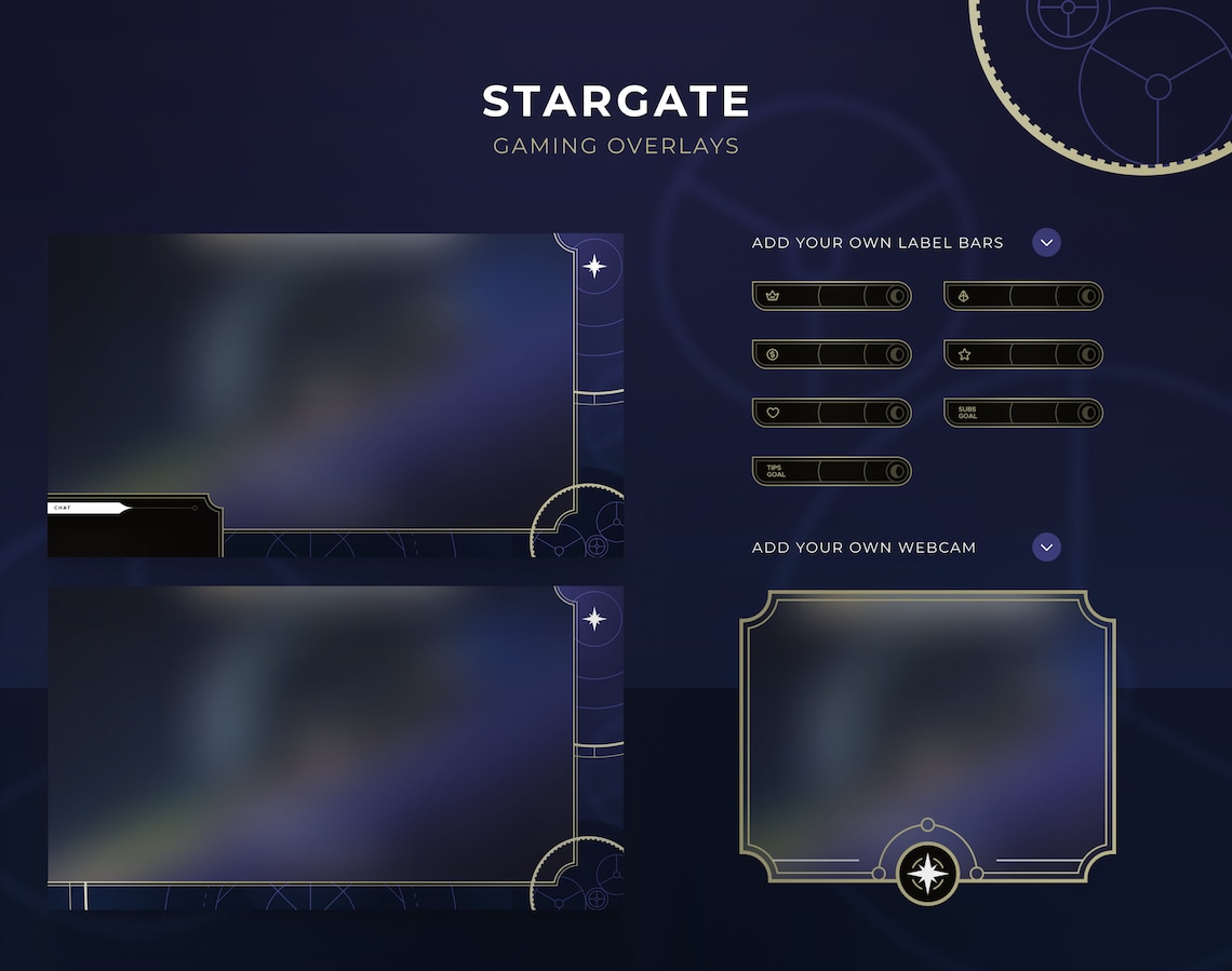 Stargate: Steampunk, Starry Themed Stream Graphics for Twitch Streams ...