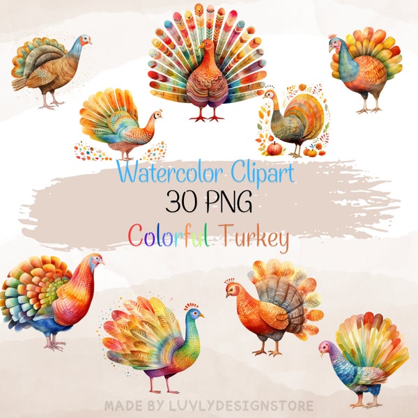 Watercolor Turkey - Etsy