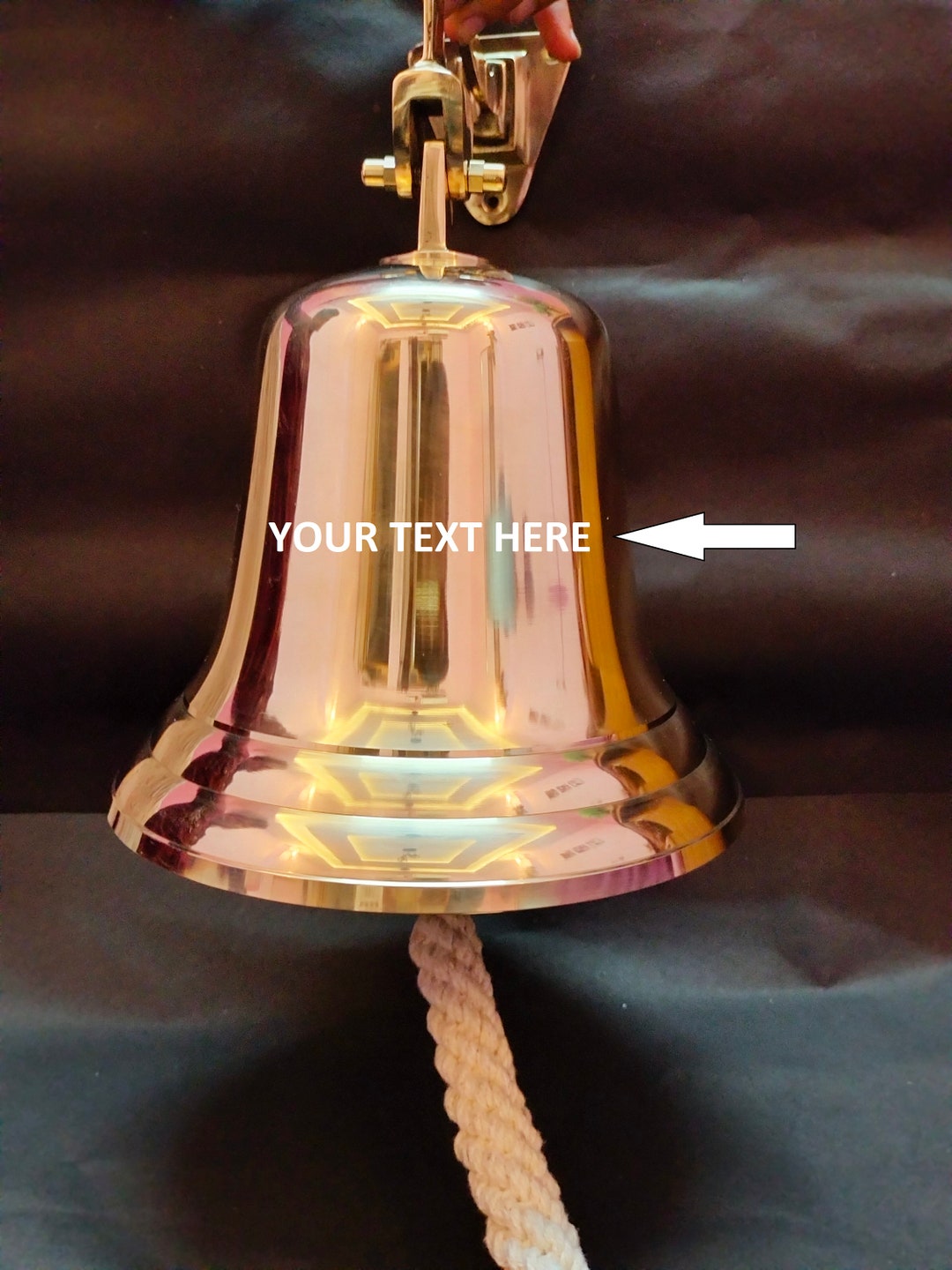 Personalized Bell Wall Maritime Bracket Ship Captain Brass Nautical ...