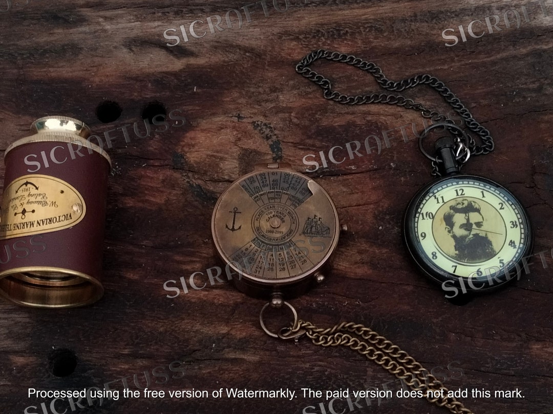 Set of Ned Kelly Pocket Watch Calender Compass Brass - Etsy