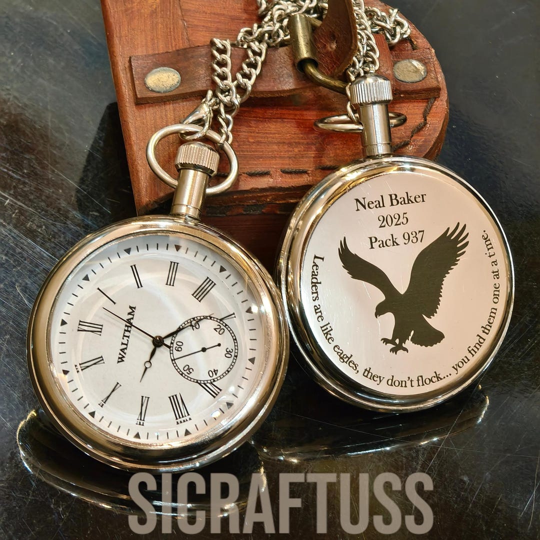 Custom Scout Brass Pocket Watch, Eagle Scout Gift, Boy Scout Keepsake ...