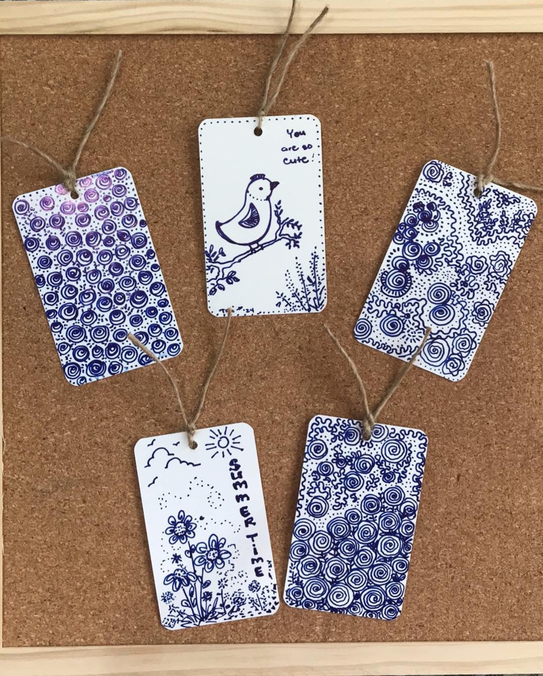 10 Pcs Laminated Original Handpainted/drawn Cute Mini Bookmarks ...