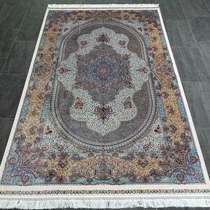 5x8 Anatolian Silk Rug, Bamboo Silk Rug, 5x8 Area Rug, Living Room Rug ...