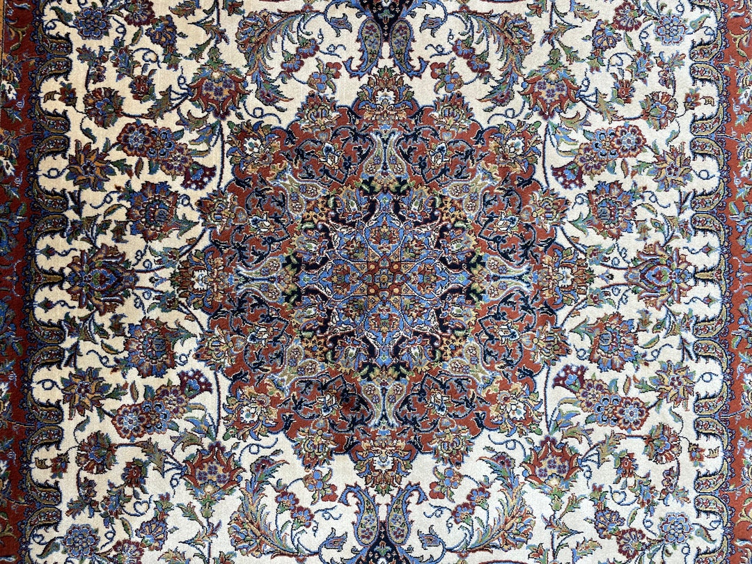 3x5 Cream Silk Rug, Bamboo Silk Rug, 3x5 Area Rug, Classic Silk Rug ...