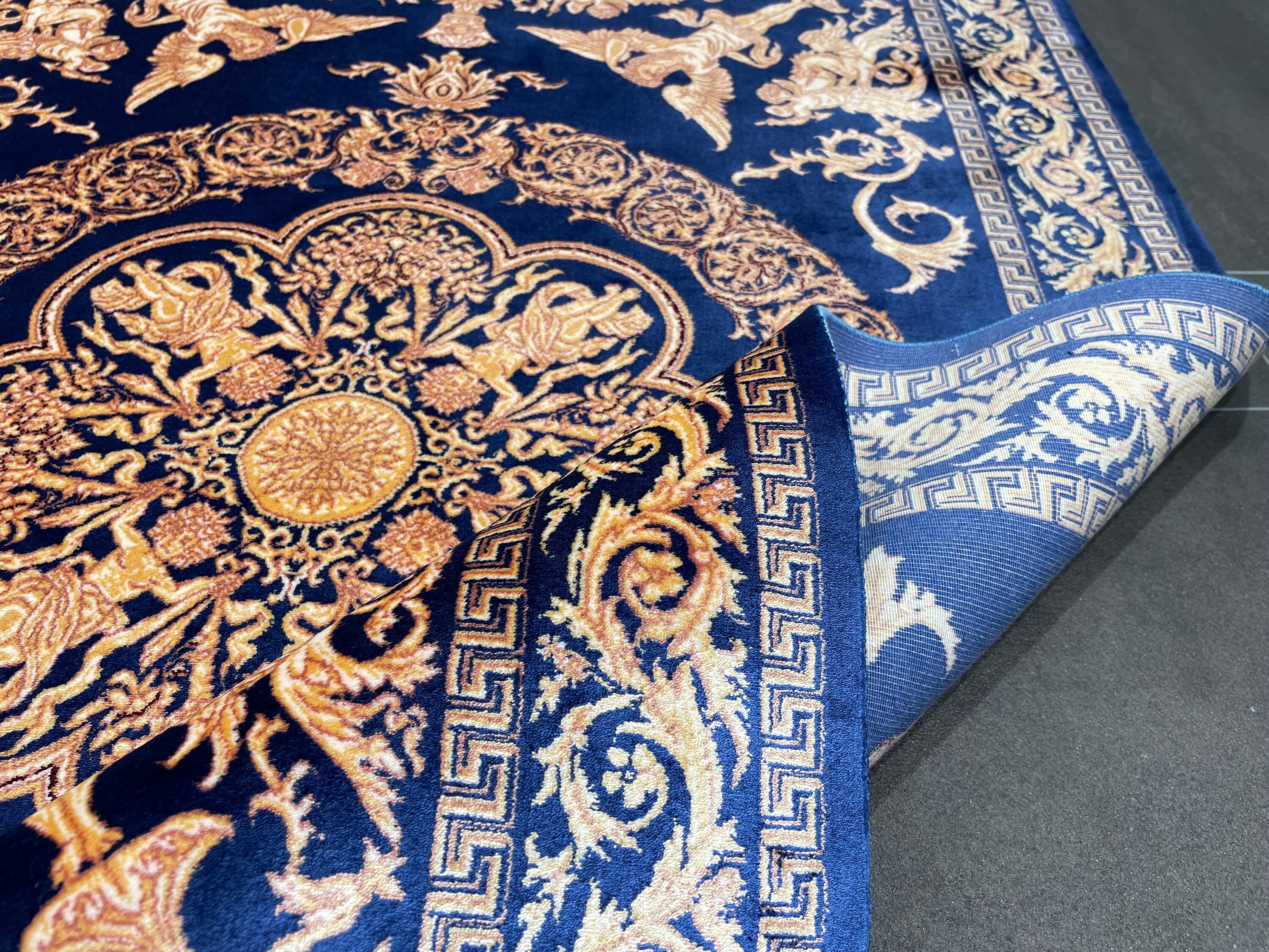 Angel Patterned Silk Rug, 3x4 Gift Silk Rug, Blue Silk Rug, Hight ...