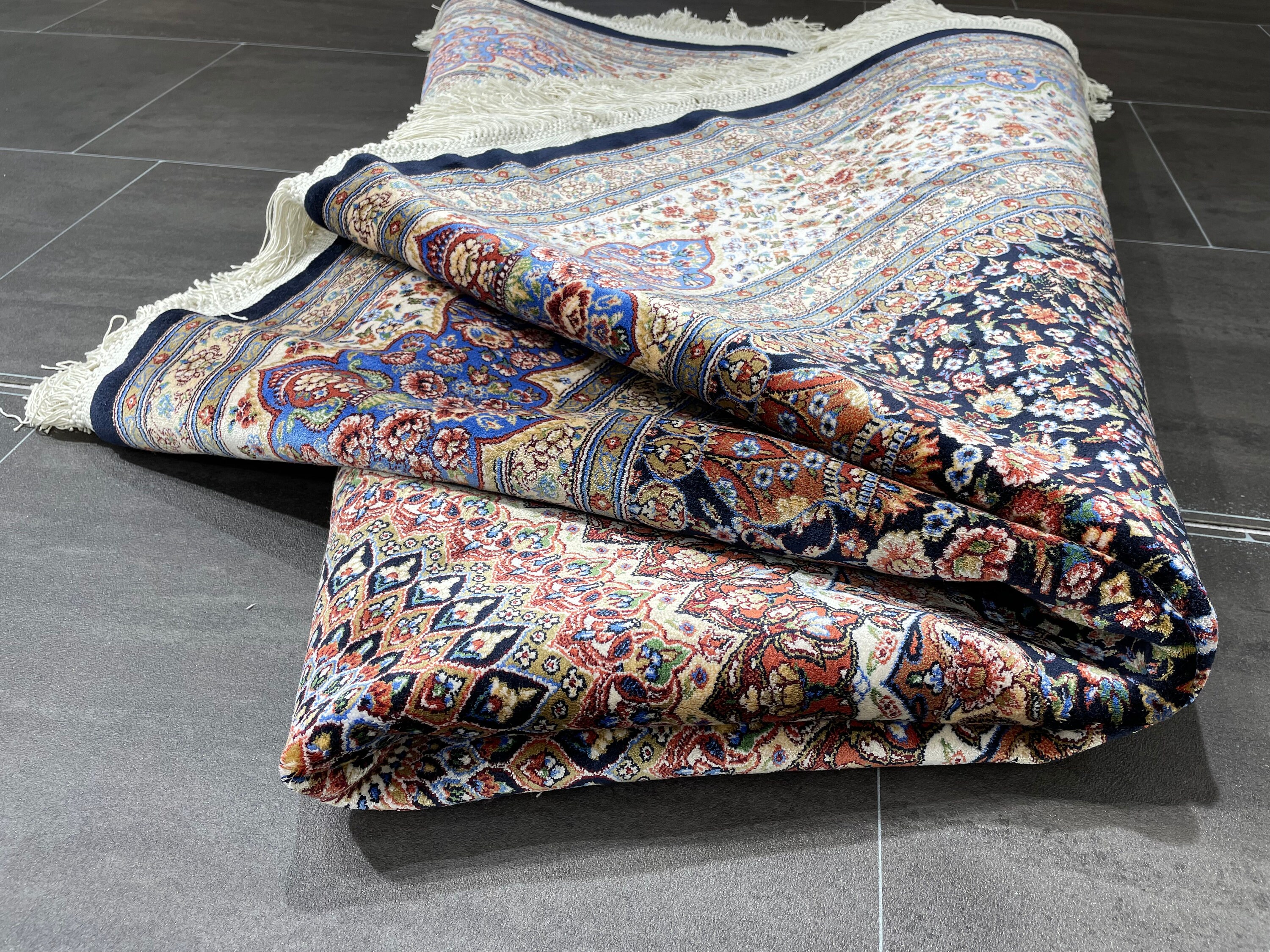 7x7 Round Silk Rug, Circle Silk Rug, 7x7 Ghome Design Silk Rug, Bamboo ...