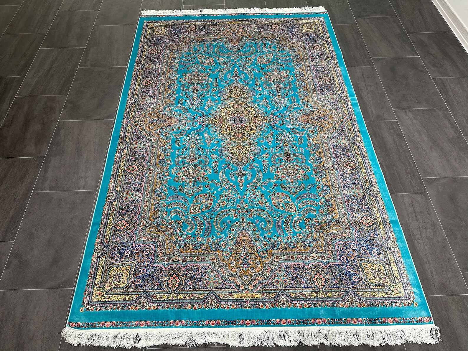 5x8 Classic Design Silk Rug, Blue Silk Rug, Hight Quality Silk Rug, 5x8 ...