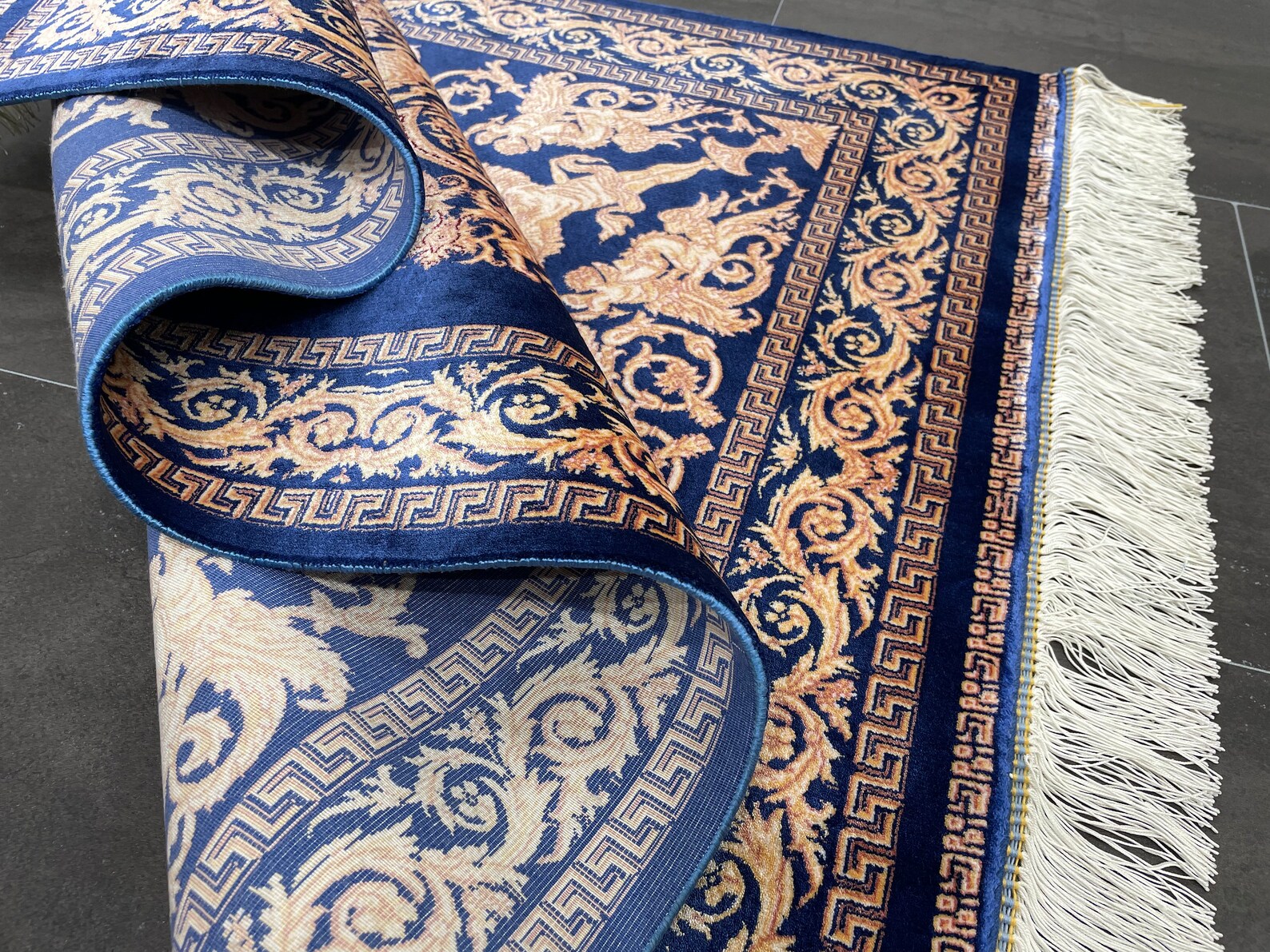 Angel Patterned Silk Rug, 3x4 Gift Silk Rug, Blue Silk Rug, Hight ...