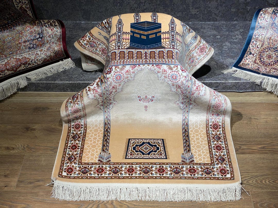 Kaaba Pattern Bamboo Silk Prayer Rug, Muslim Sejjadeh, Ramadan Gift - Etsy
