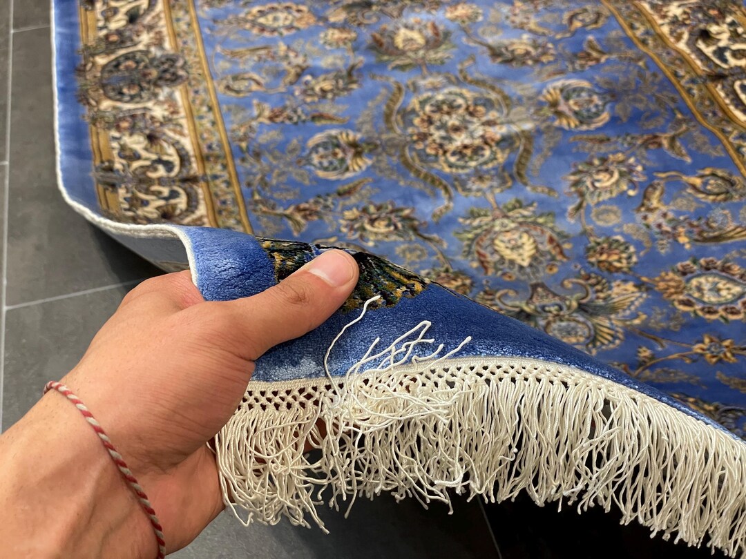 3x5 Blue Rug, Soft Blue Rug, 3x5 Turkish Rug, Bamboo Silk Rug, Oriental ...