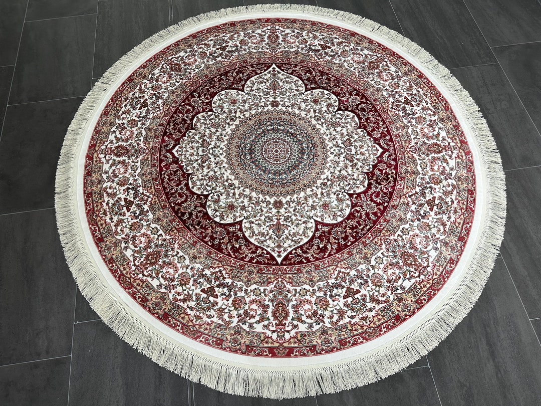 5x5 Round Silk Rug, Circle Silk Rug, 5x5 Carpet, Rug for Gift, Top ...