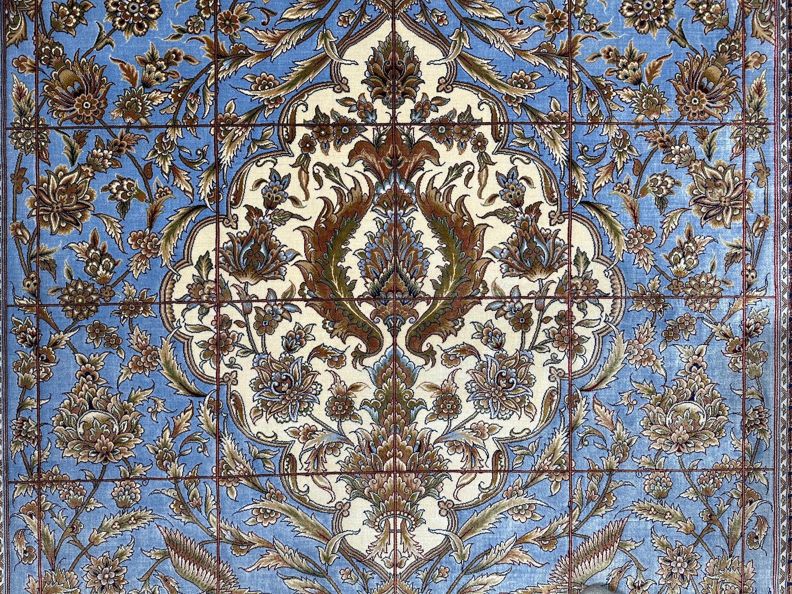 5x7 Blue Silk Rug, for Living Room Rug, 5x7 Classic Design Rug, Bamboo ...