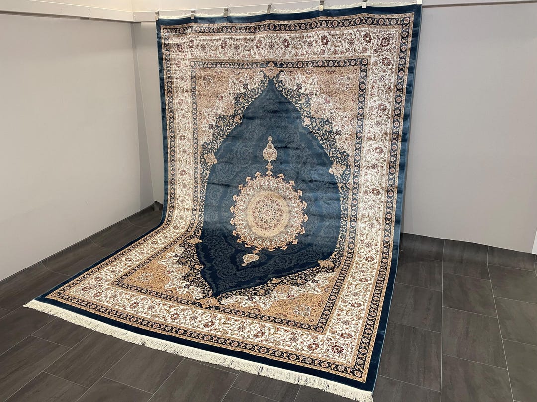 8x11 Navy Blue Oriental Rug, Classic & Traditional Rug, Home Decor ...