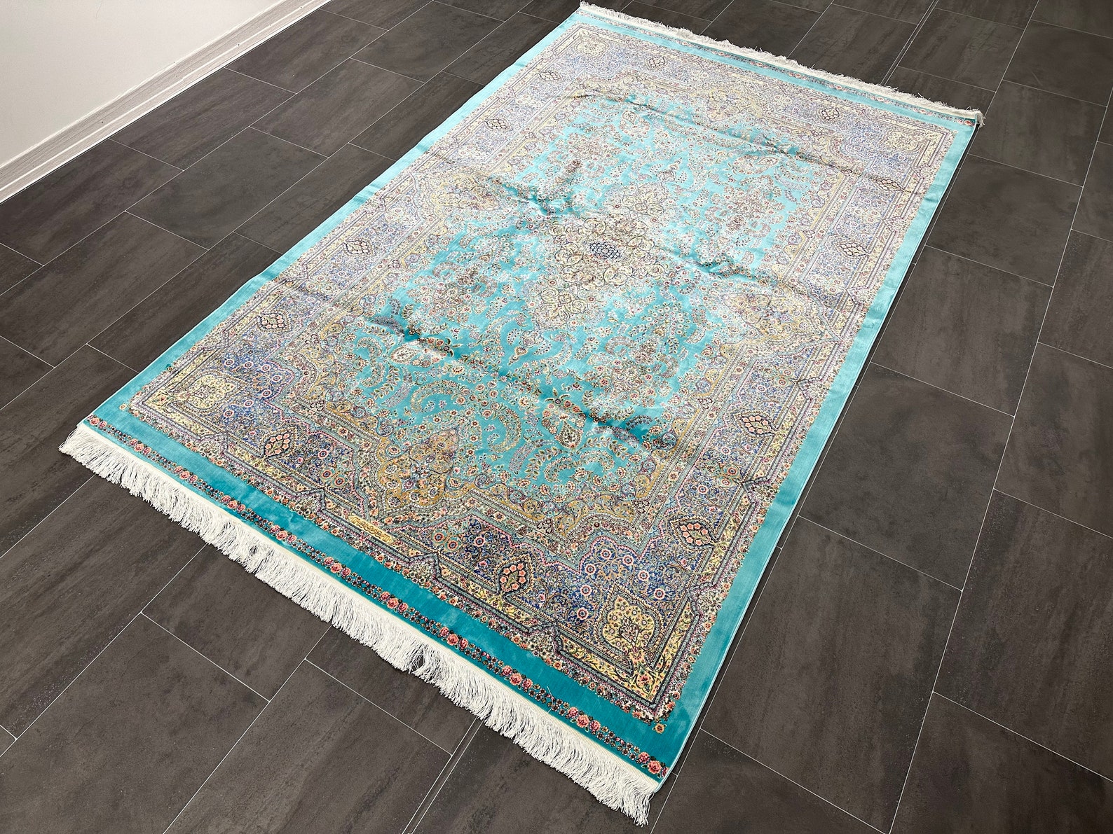 5x8 Classic Design Silk Rug, Blue Silk Rug, Hight Quality Silk Rug, 5x8 ...