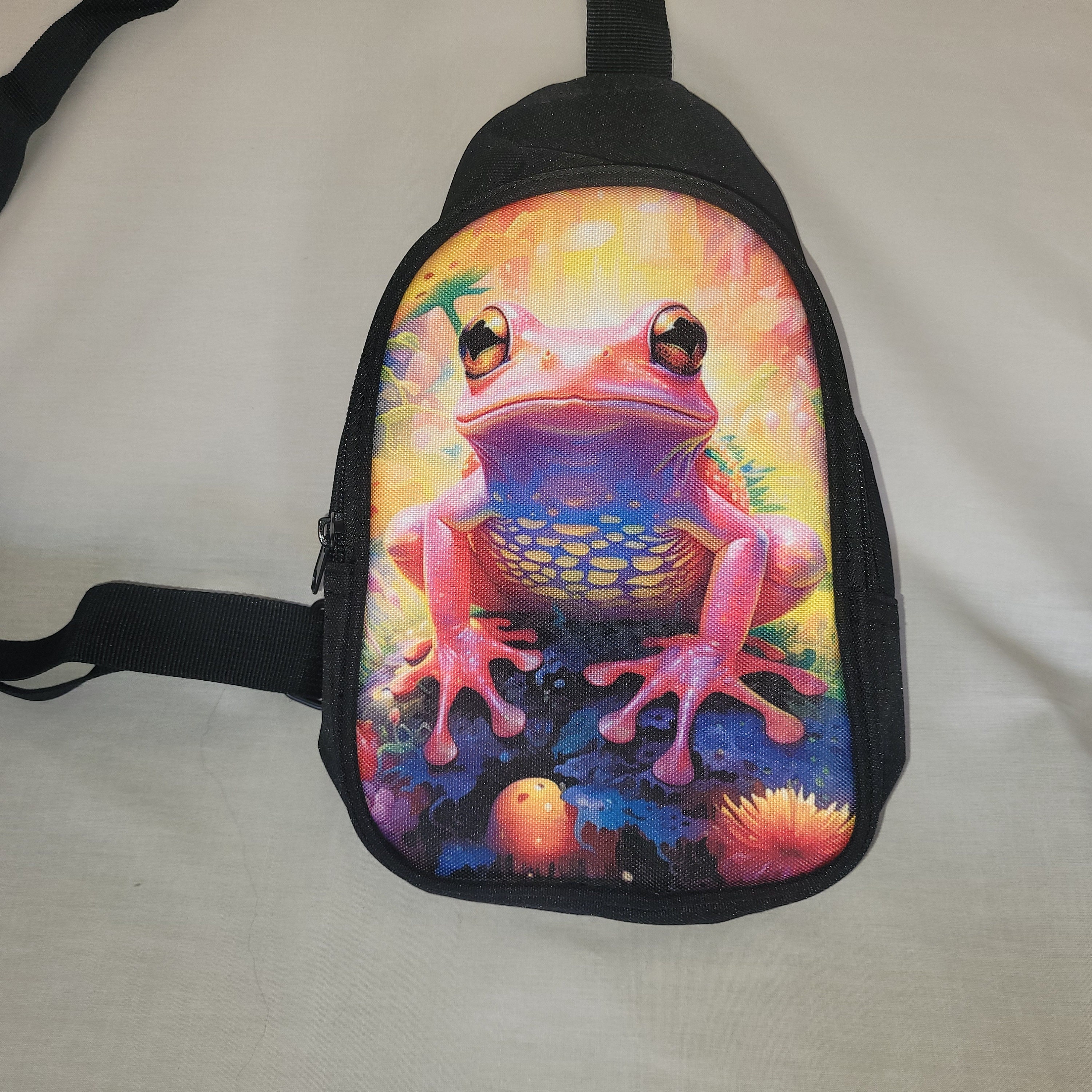Frog Design Sling Bag Frog Artwork Bum Bag Amphibian Lover Cross Body ...