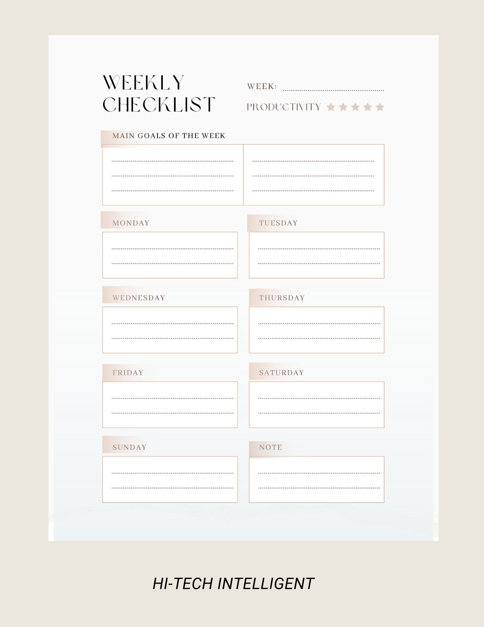 Weekly Checklist Printable Letter Size Printable - Etsy