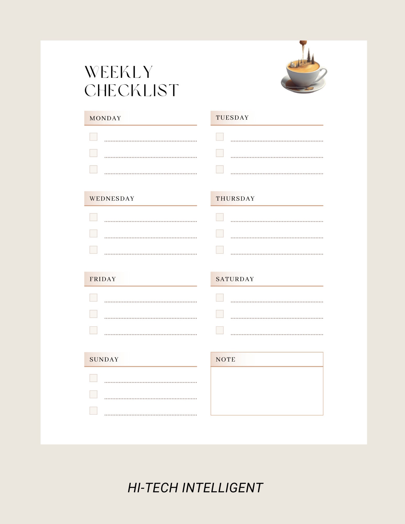 Weekly Checklist Printable Letter Size Printable - Etsy