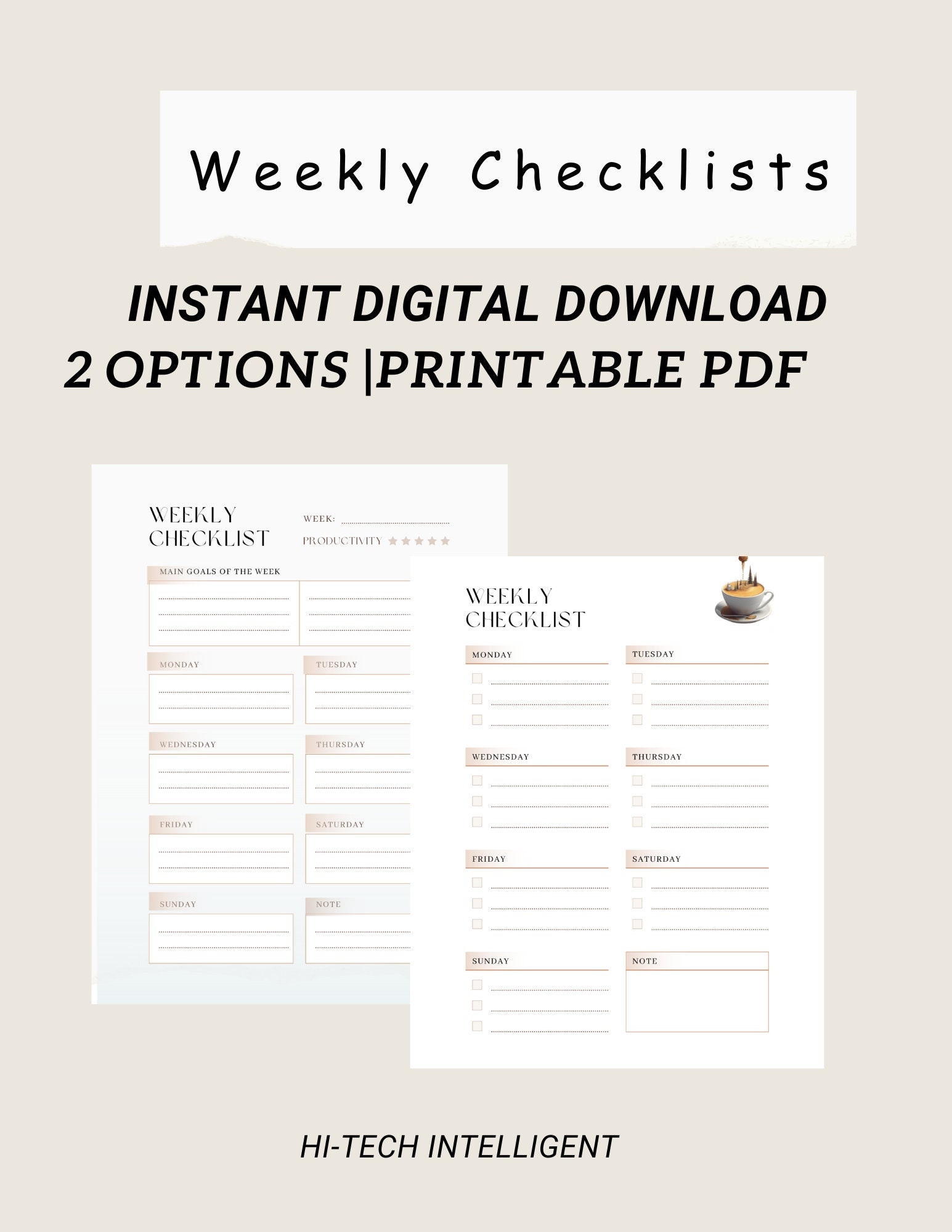 Weekly Checklist Printable Letter Size Printable - Etsy
