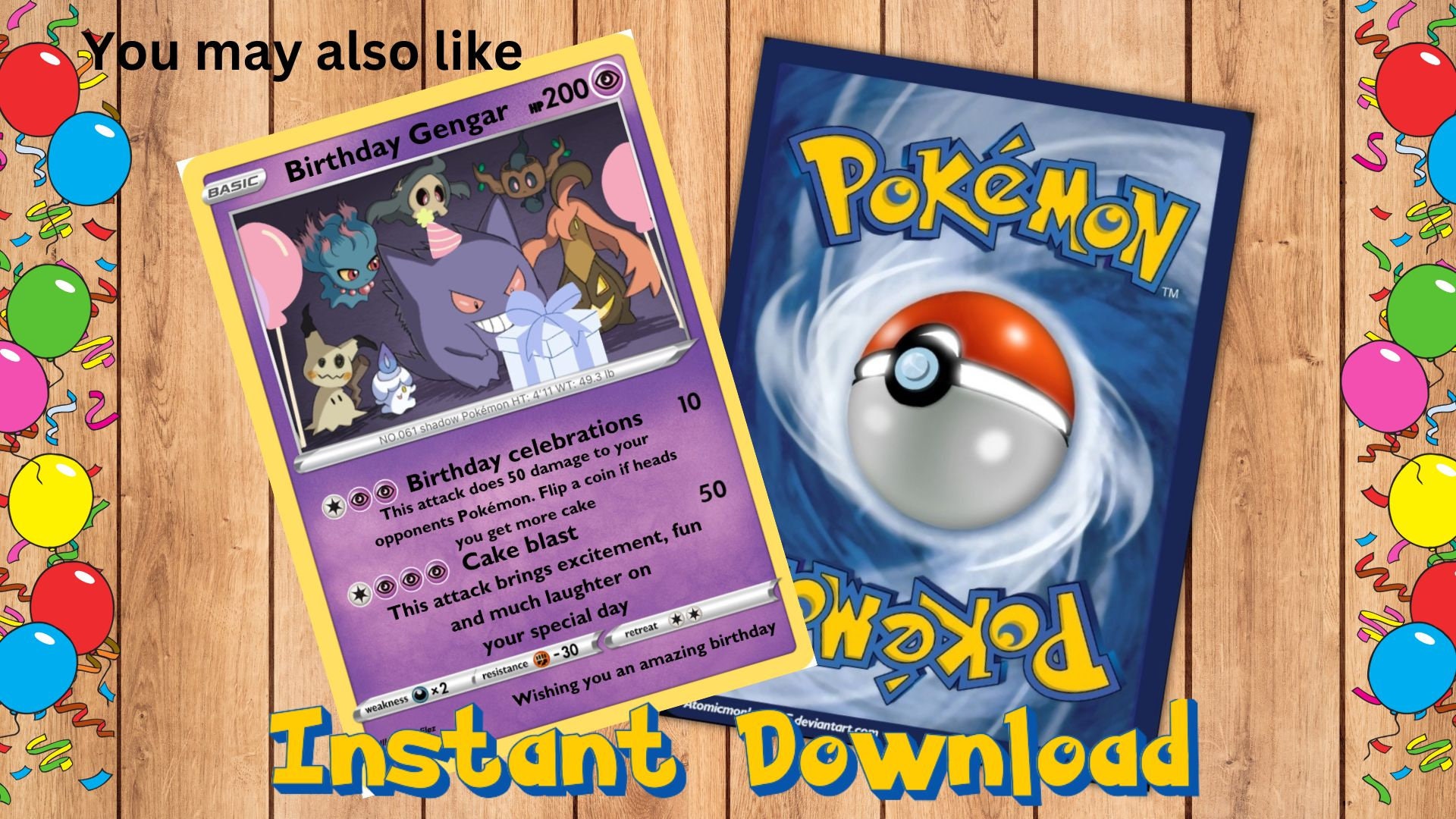 Charizard Birthday Printable Pokémon Card L INSTANT DOWNLOAD L - Etsy