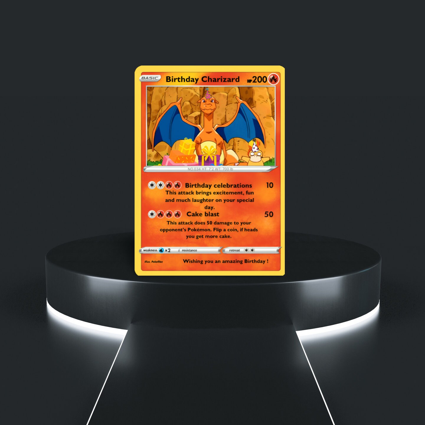 Charizard Birthday Printable Pokémon Card L INSTANT DOWNLOAD L - Etsy