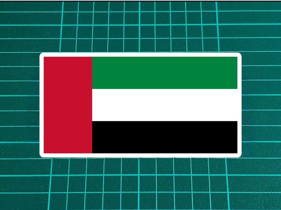 UAE Flag Fan Sticker | United Arab Emirates Football Decal 3"-8" | Car ...