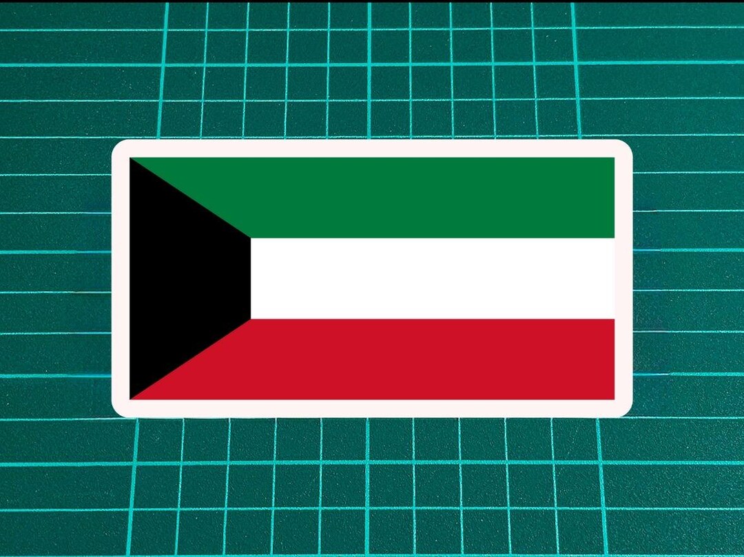 Kuwait Flag Sticker | Outdoor 3"-8" Decal for Car, Helmet, Laptop ...