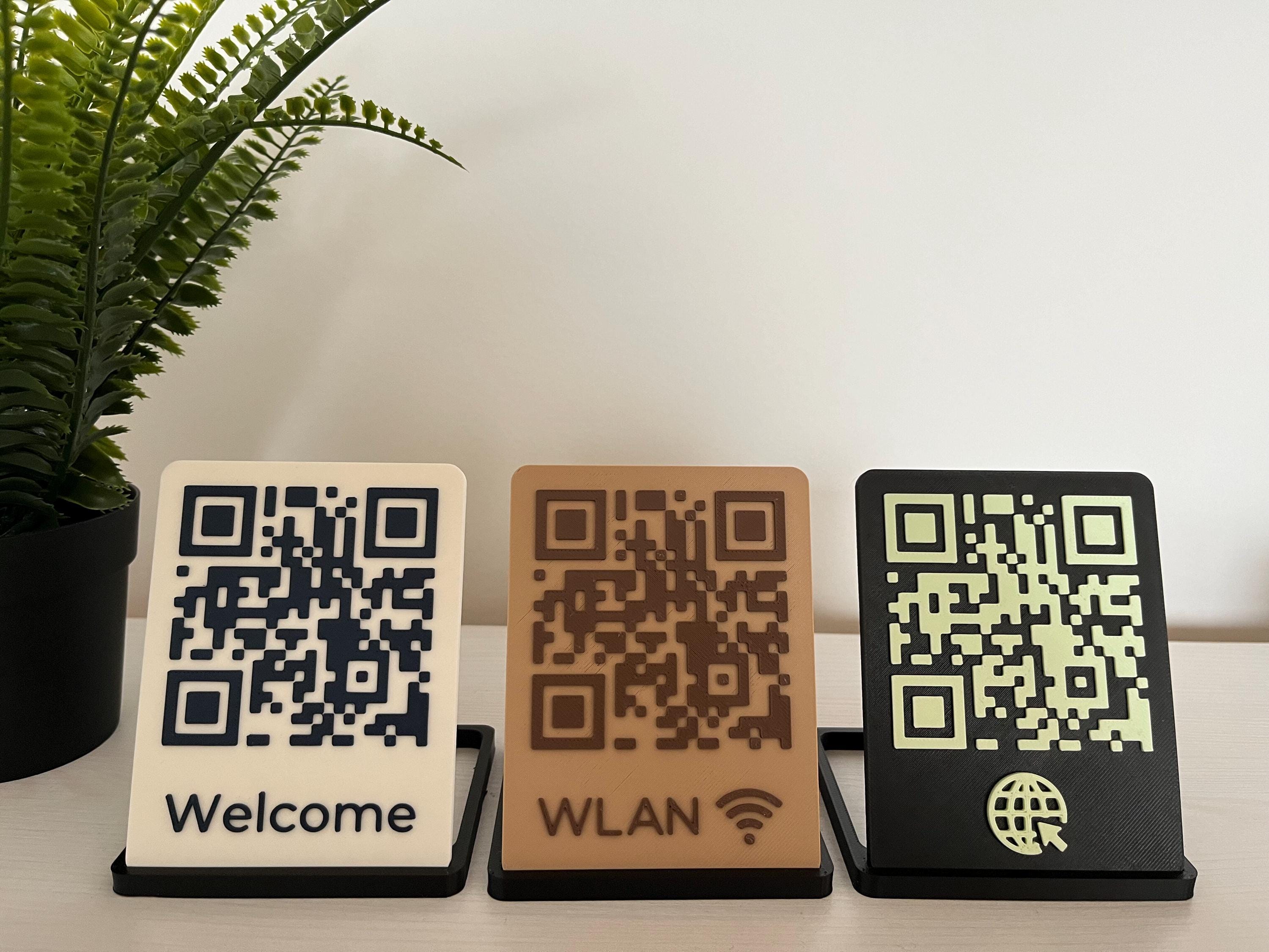 Customizable 3d-printed QR Code Badge With Stand | WLAN, Web, Crypto ...